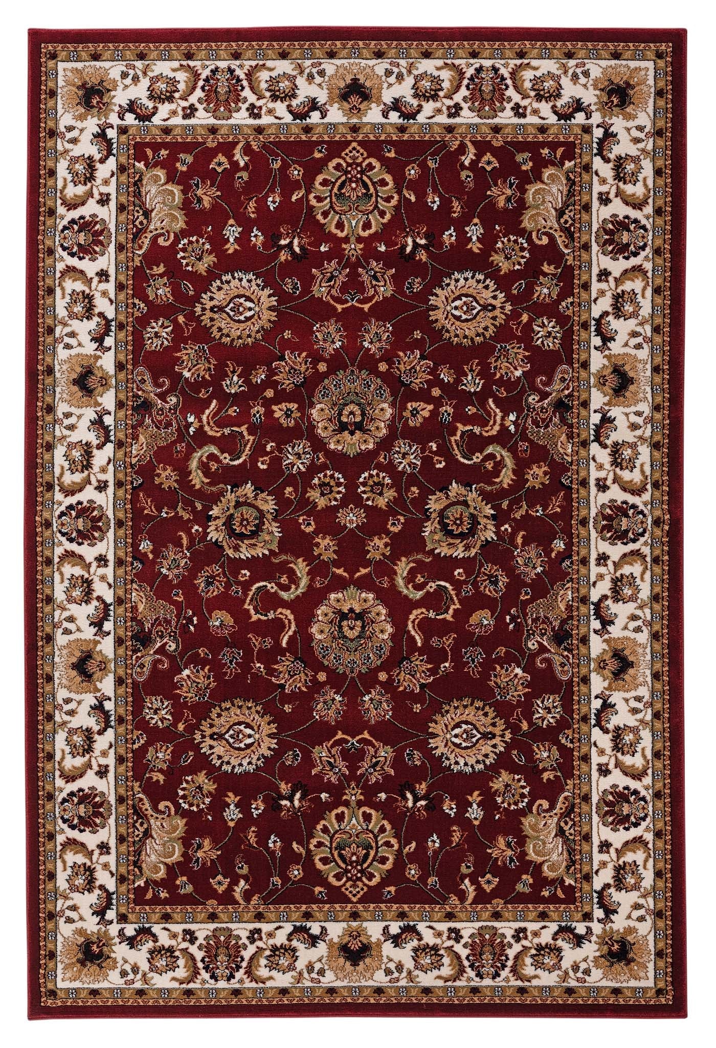Golden Boarder Oriental Design Red Rug – rugsland